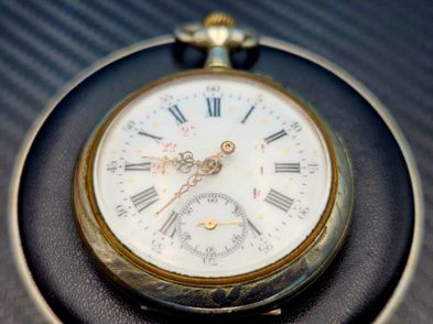 Antique 1800s Silver Pocket Watch For Restoration Project For Sale in ...
