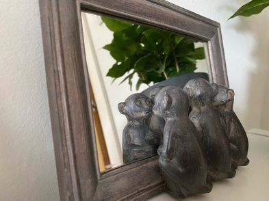 An Adorable Monkey Mirror With 3 Curios Monkeys For Sale in Portmarnock ...
