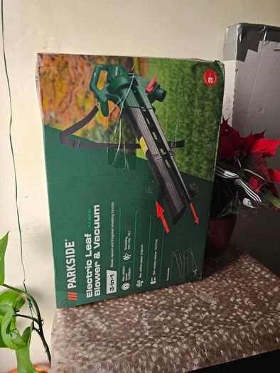 Parkside 3 In 1 Electric Leaf Blower Vacuum Shredder 34l Brand New For ...