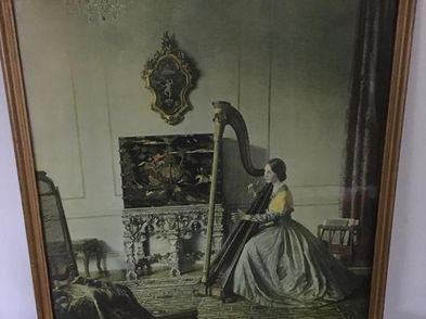 Antique Framed Print The Lady With A Harp For Sale in Oranmore, Galway ...