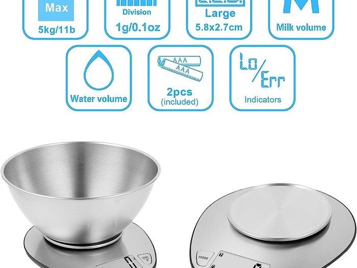 Eono Electronic Kitchen Scale Premium Large Display Backing Scale Wet ...