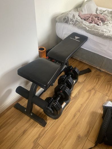 Hiit Fitness Adjustable Bench Press And 40kg Adjustable Dumbbell Set ...